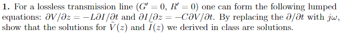 Solved Transmission Lines Equation Sheet | Chegg.com