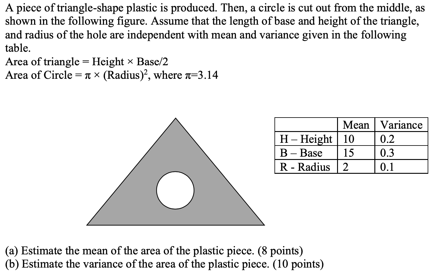 Solved A piece of triangle-shape plastic is produced. Then, | Chegg.com