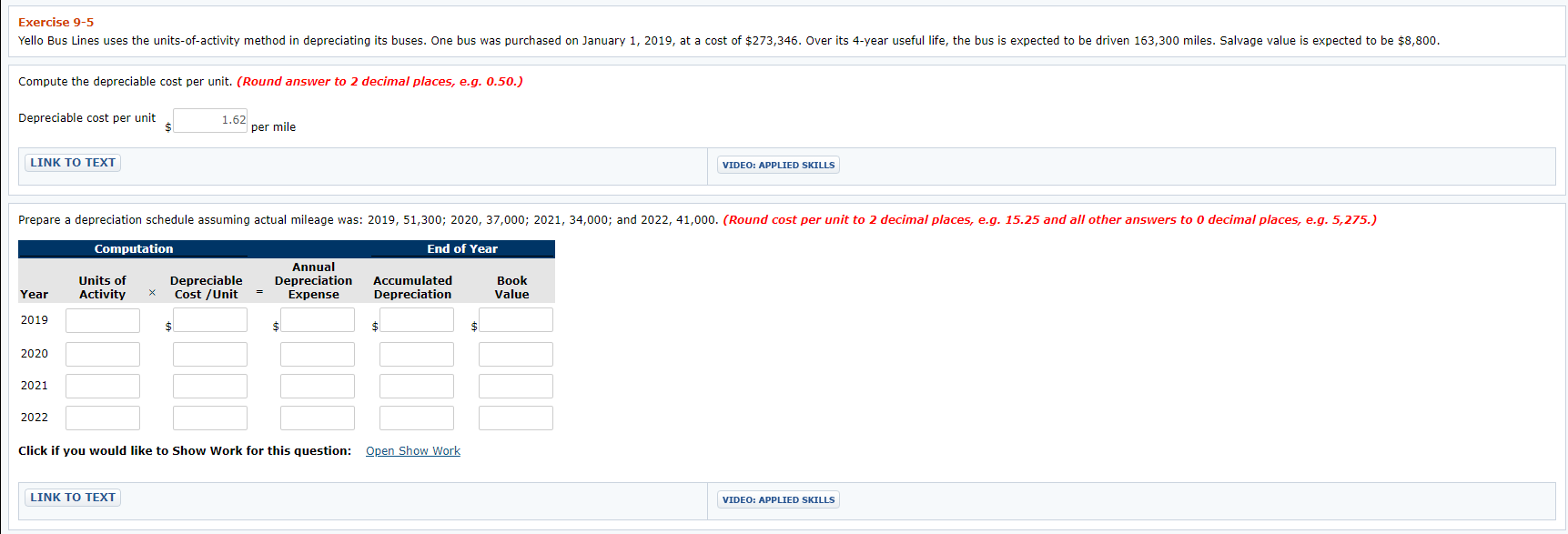 Solved Exercise 9-5 Yello Bus Lines uses the | Chegg.com