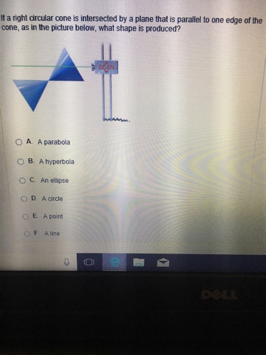 Solved If a right circular cone is intersected by a plane | Chegg.com