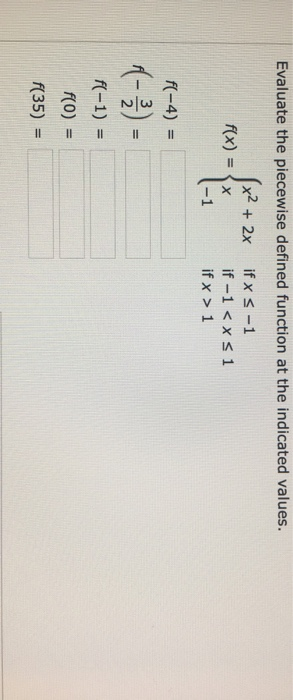 Solved Evaluate the piecewise defined function at the | Chegg.com