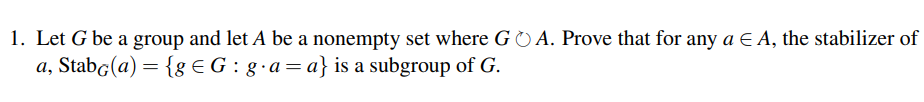 Solved 1. Let G be a group and let A be a nonempty set where | Chegg.com