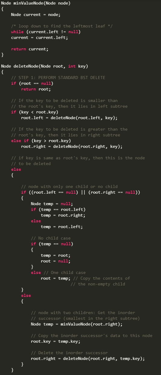 Solved Given the AVL tree deletion Java code below: a) | Chegg.com