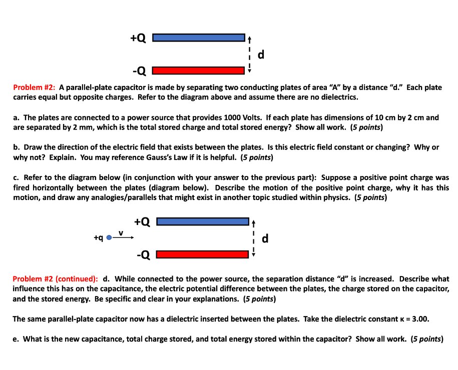 Solved Problem \#2: A parallel-plate capacitor is made by | Chegg.com