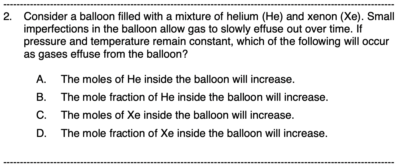 Solved Consider a balloon filled with a mixture of helium | Chegg.com