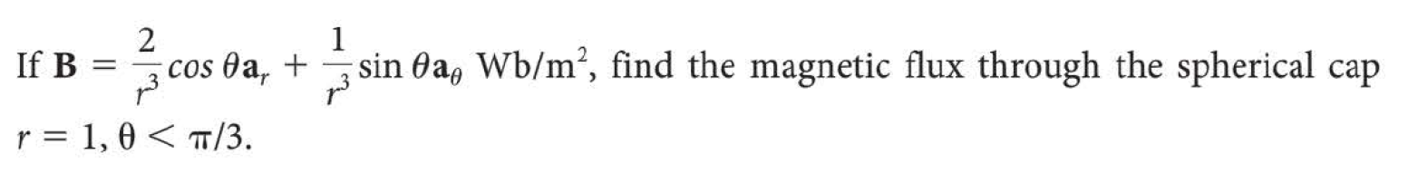 Solved 1 sin 0ag Wb/m2, find the magnetic flux through the | Chegg.com