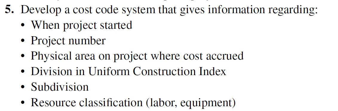 5. Develop a cost code system that gives information | Chegg.com