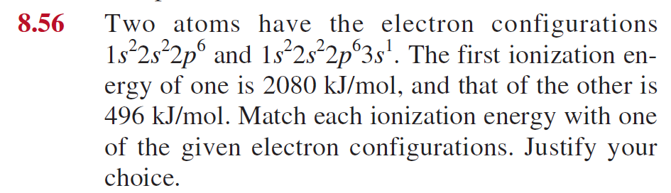Solved 8.56 Two atoms have the electron configurations | Chegg.com