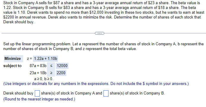 Solved Stock in Company A sells for $87 a share and has a | Chegg.com