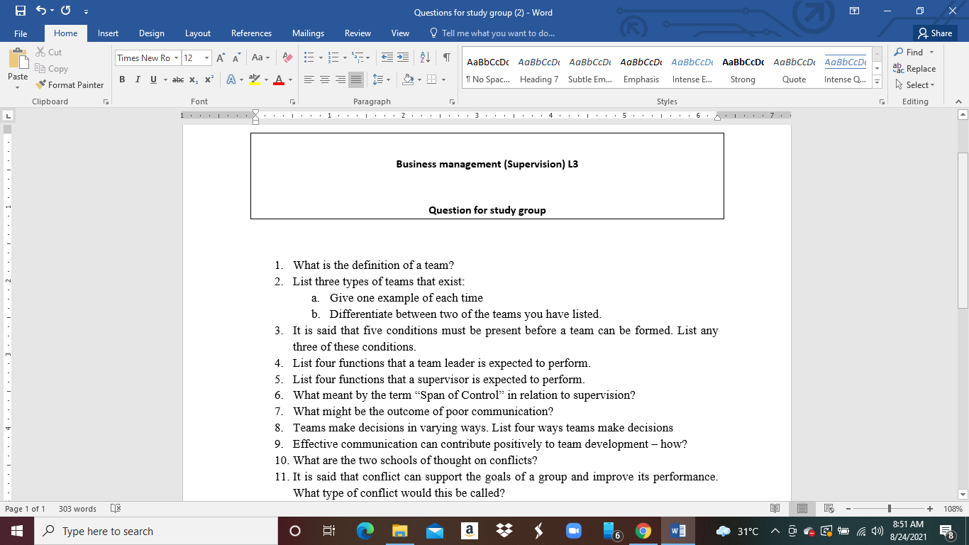 Solved H50 - Questions for study group (2) - Word х File | Chegg.com