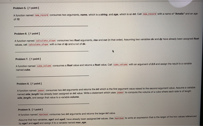 Solved Problem 5. 11 point ] A function named new recond | Chegg.com