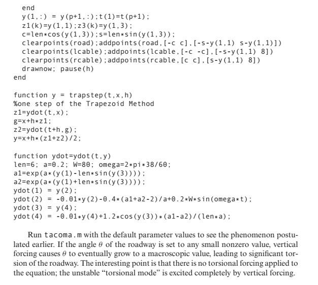 Solved 6 The Tacoma Narrows Bridge A mathematical model that | Chegg.com