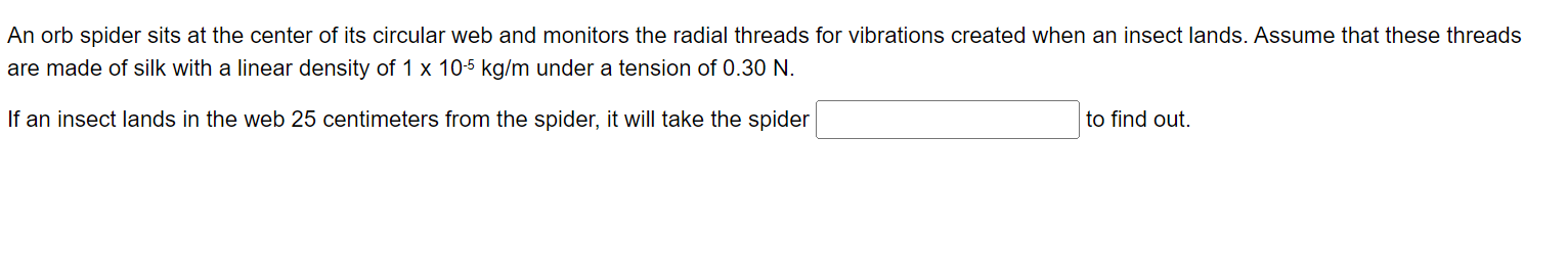 Solved An orb spider sits at the center of its circular web | Chegg.com