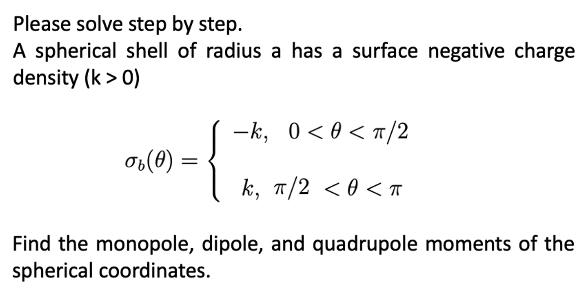 Please solve step by step. A spherical shell of | Chegg.com