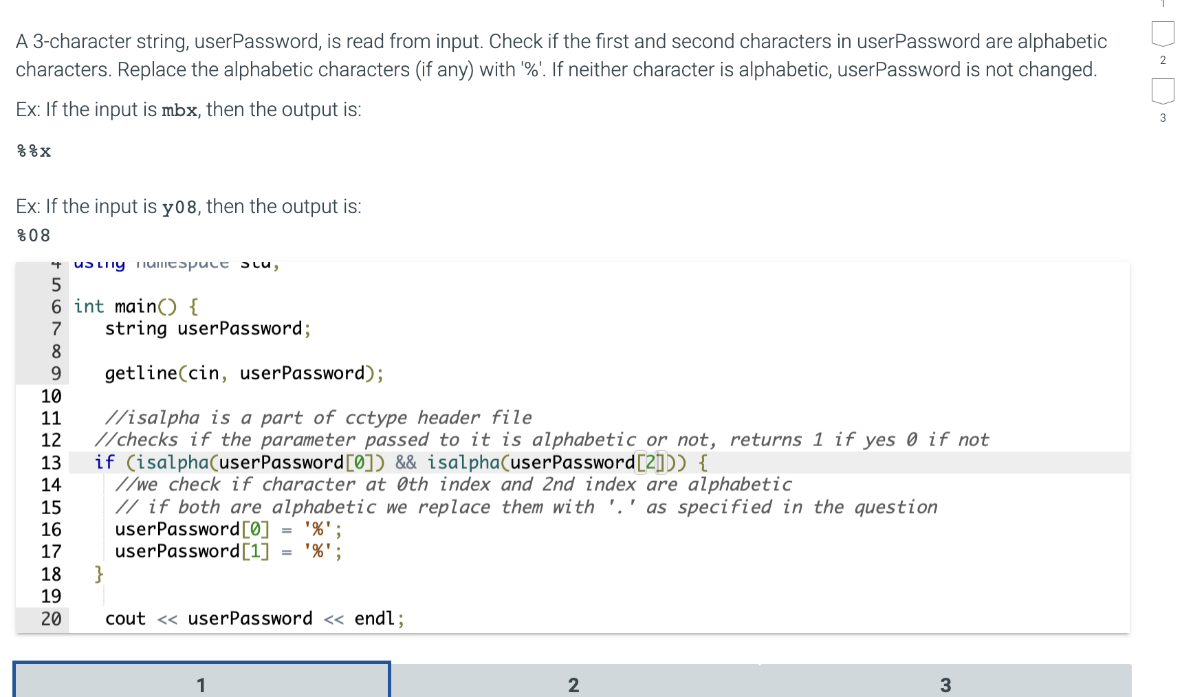 Solved A 3 character String UserPassword Is Read From Chegg