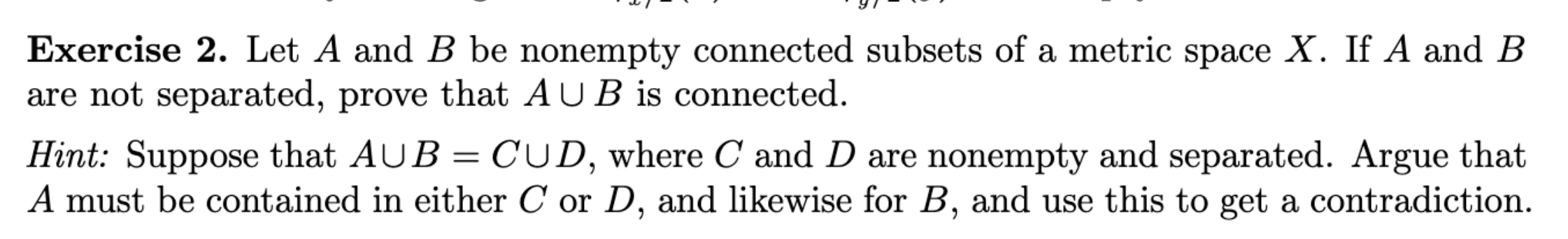 Solved Exercise 2 Let A And B Be Nonempty Connected Subsets