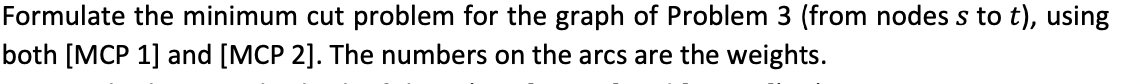 Solved Formulate the minimum cut problem for the graph of | Chegg.com