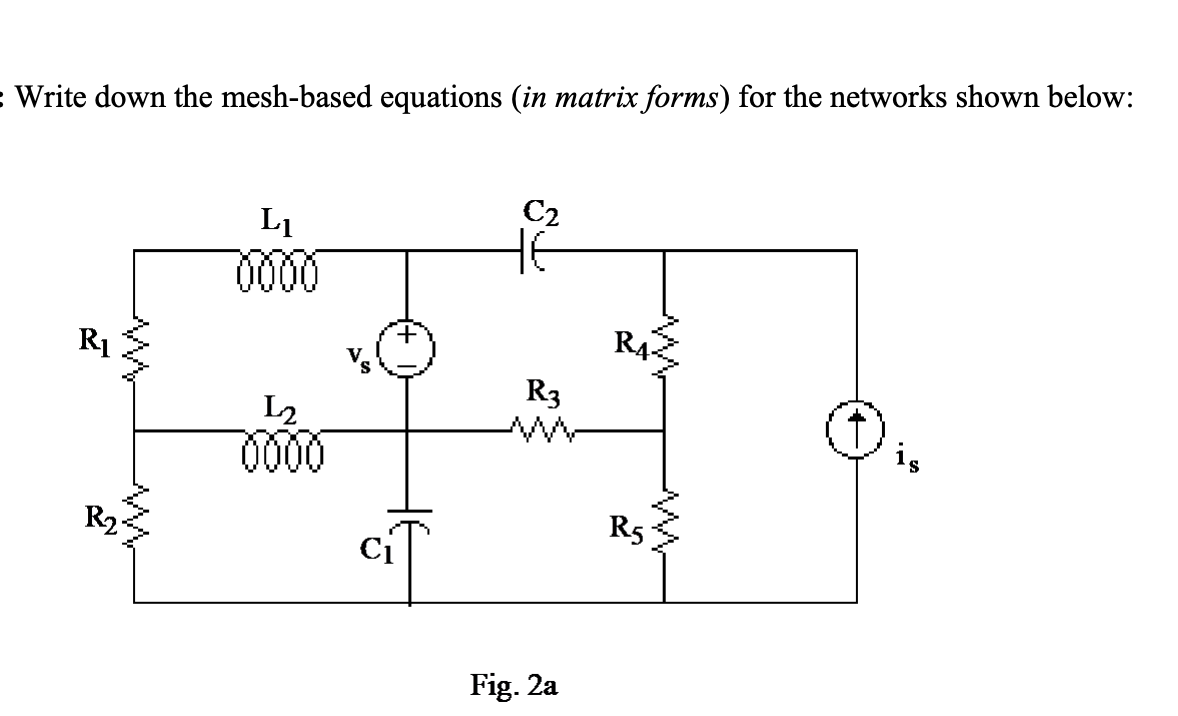 Solved Write down the mesh-based equations (in matrix forms) | Chegg.com