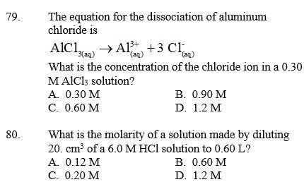 Solved 79. The equation for the dissociation of aluminum | Chegg.com