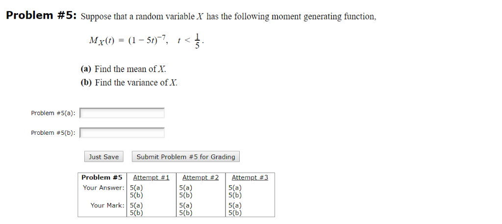 Solved Problem 5 Suppose That A Random Variable X Has The 6378