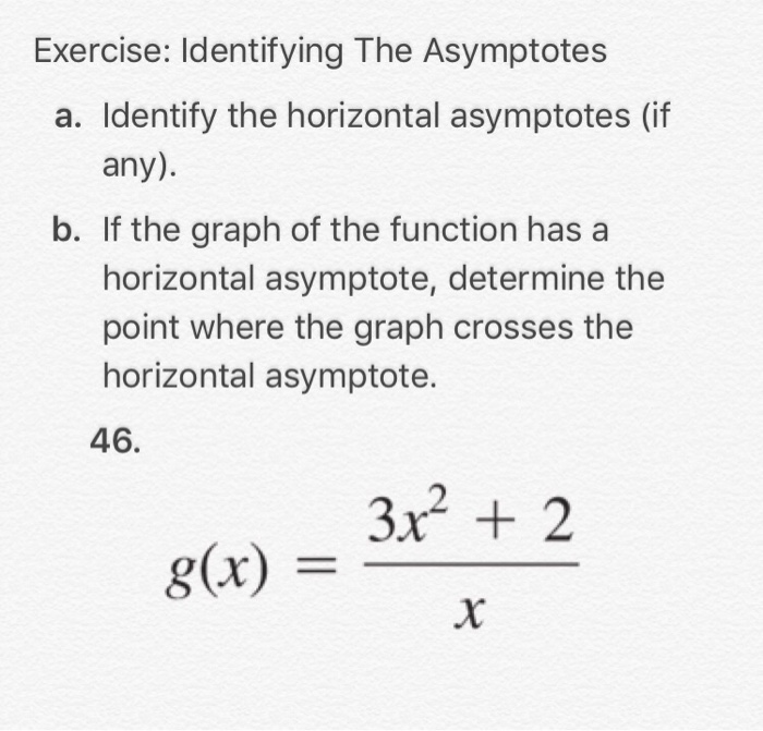 Solved Exercise: Identifying The Asymptotes a. Identify the | Chegg.com