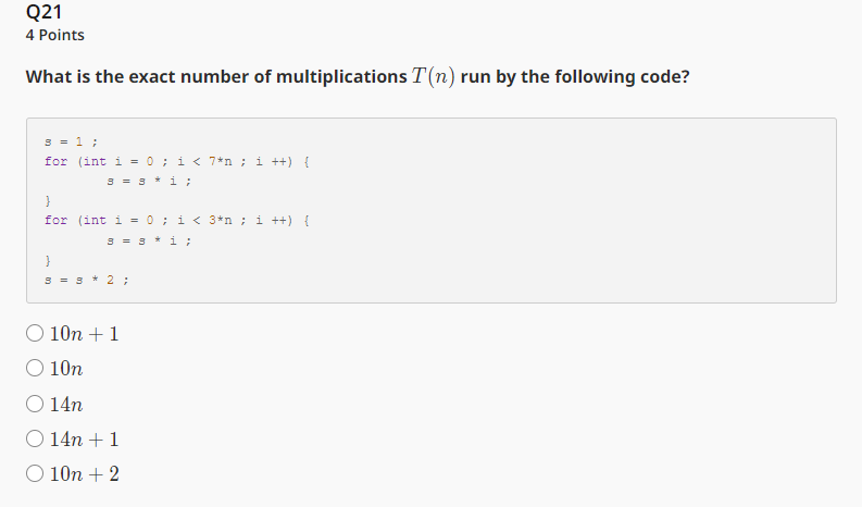 Solved Q21 4 Points What is the exact number of | Chegg.com