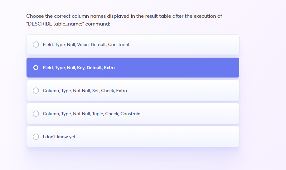 Solved Consider the following contacts table:Choose the | Chegg.com