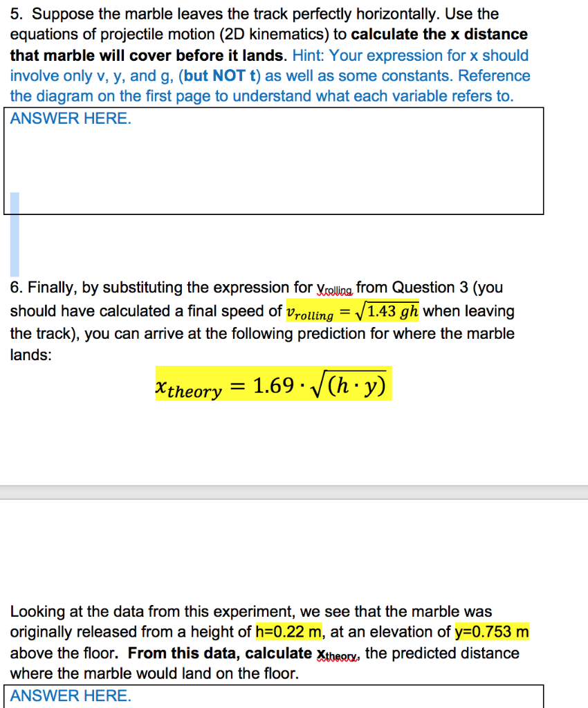 In this experiment, we revisit the Projectile Motion | Chegg.com