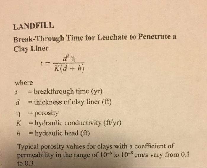 Solved 2. Determine time to breakthrough for a dissolved | Chegg.com