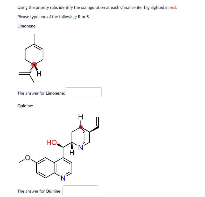 Solved Using the priority rule, identify the configuration | Chegg.com