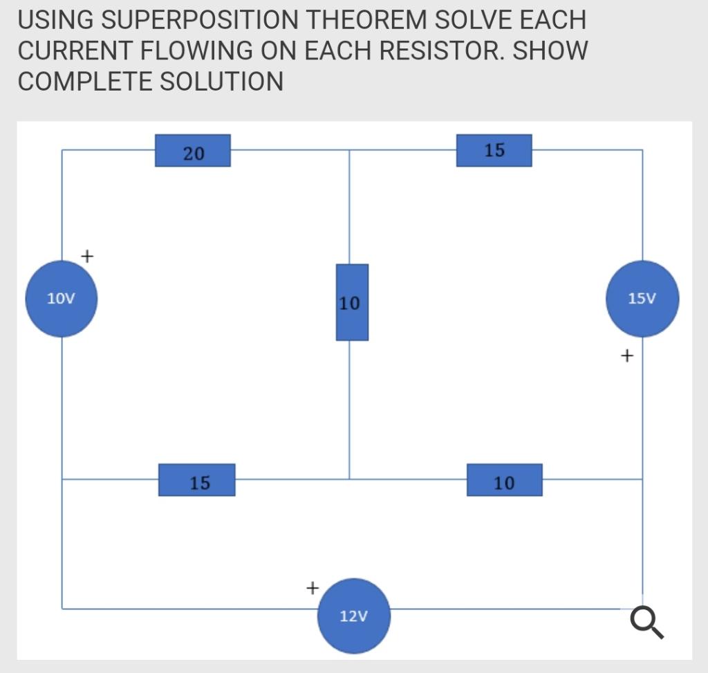 Solved USING SUPERPOSITION THEOREM SOLVE EACH CURRENT | Chegg.com