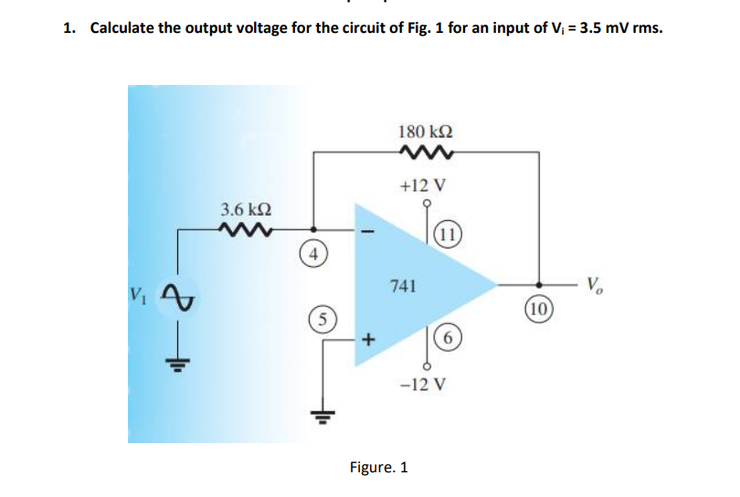 Solved 1. Calculate the output voltage for the circuit of | Chegg.com