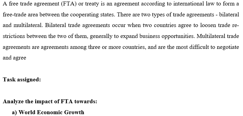 Solved Please provide answer for the Impact of Free Trade | Chegg.com