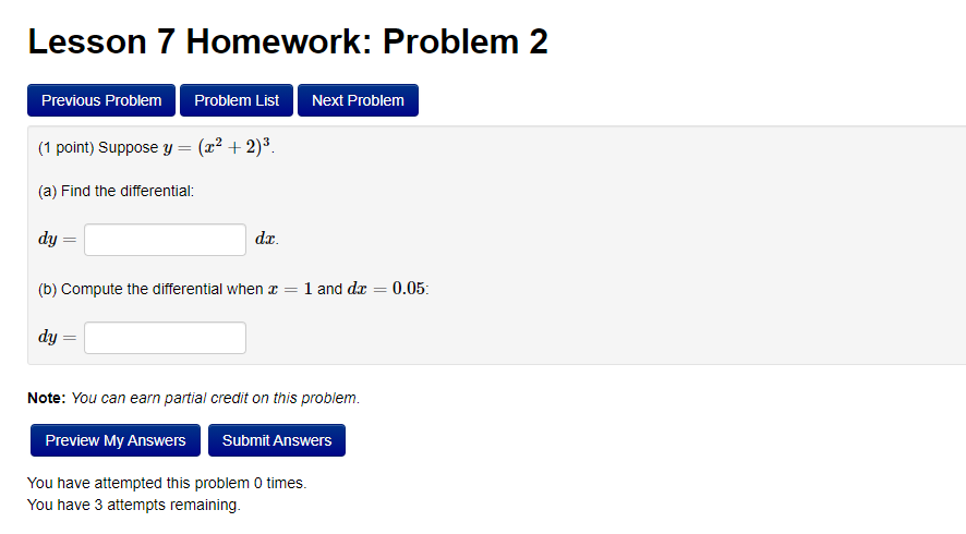 Solved Lesson 7 Homework Problem 2 Previous Problem Problem