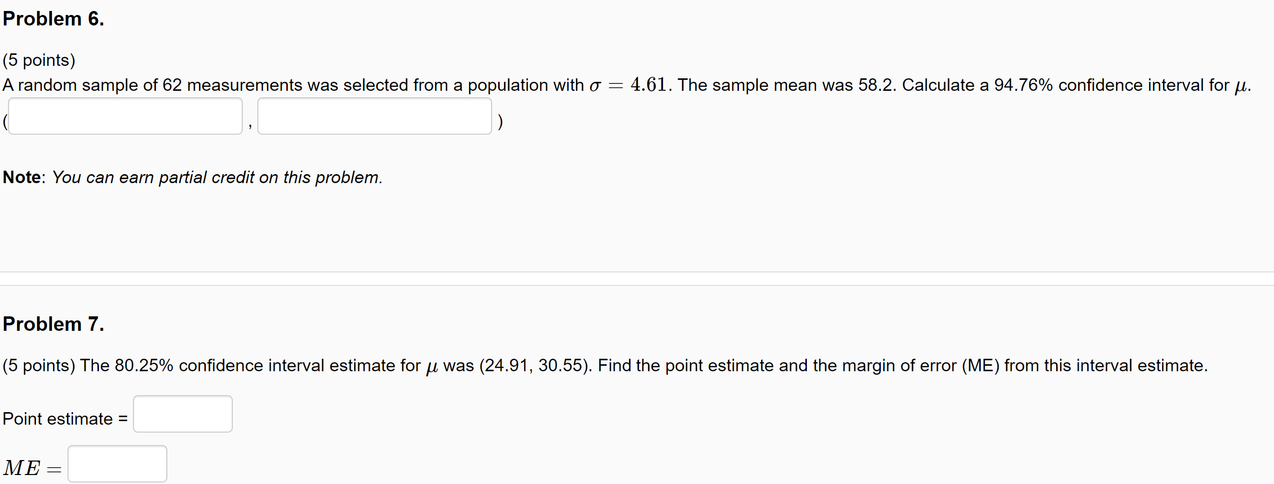 Solved (5 points) ) Note: You can earn partial credit on | Chegg.com Solved (5 points) ) Note: You can earn partial credit on | Chegg.com