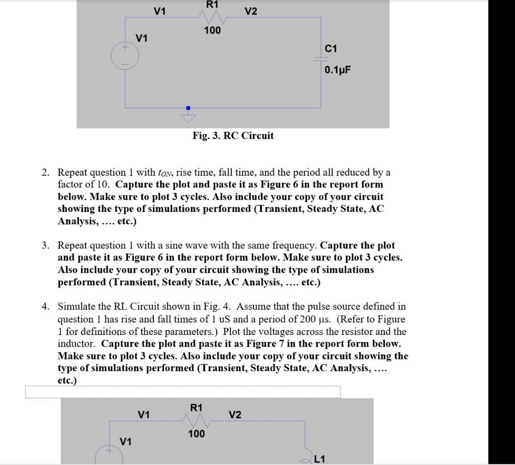 Solved 5. Repeat question 4 with ton, rise time, fall time, | Chegg.com