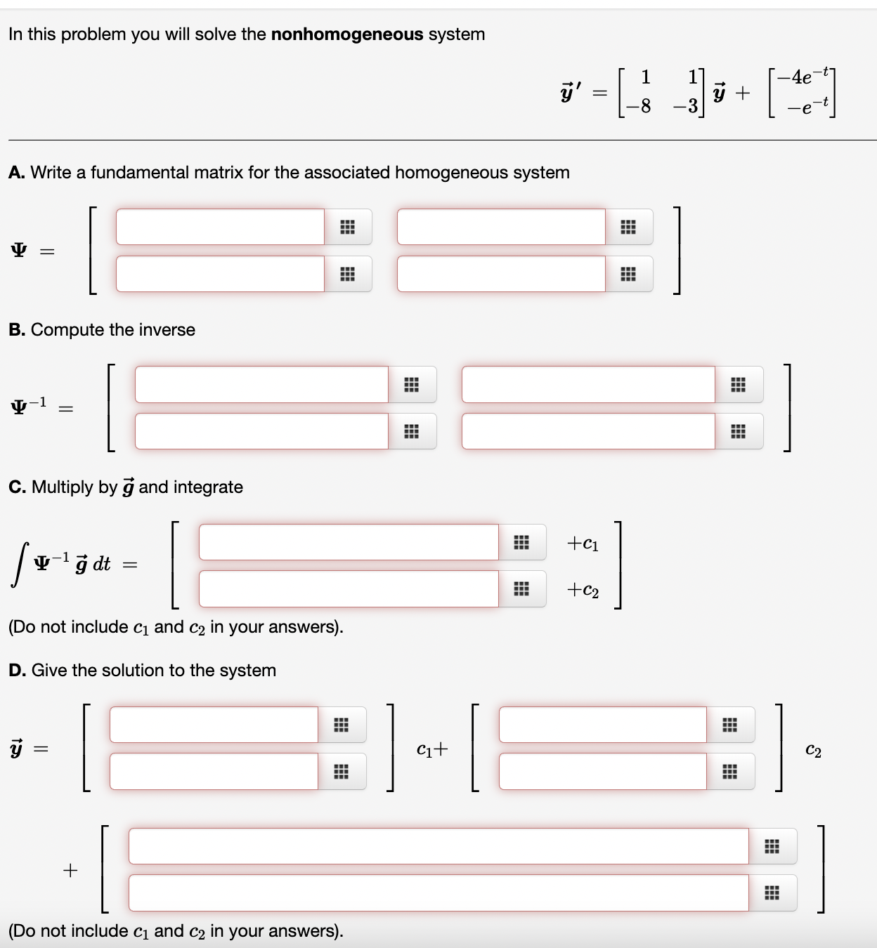 Solved In this problem you will solve the nonhomogeneous | Chegg.com