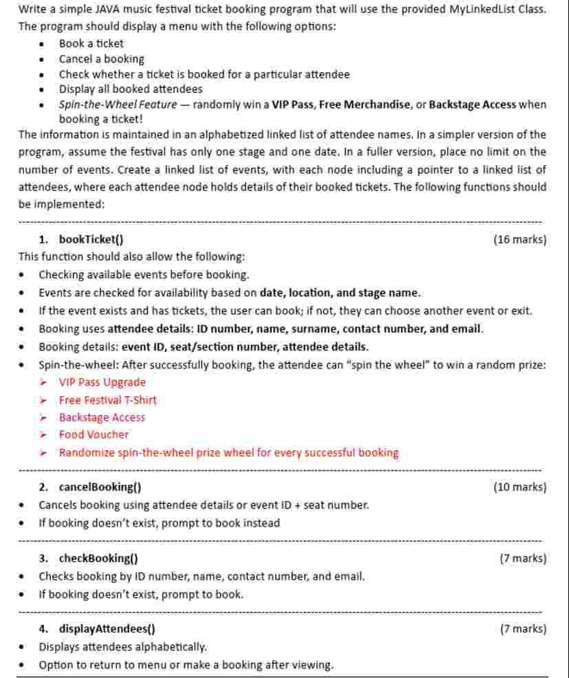 Solved Here is MyLinkedList.javapublic class MyLinkedList { | Chegg.com