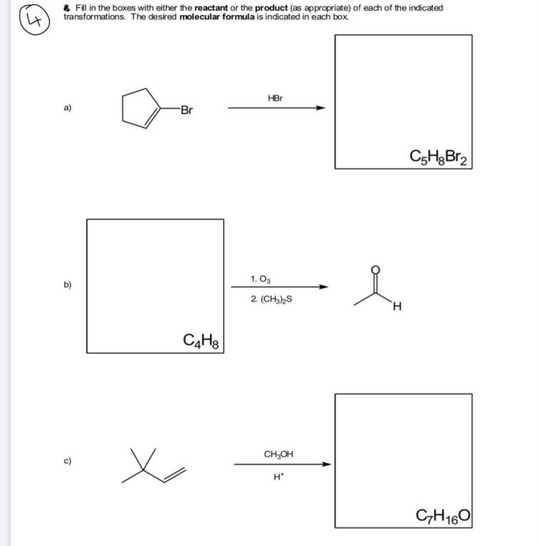 Solved Fill in the box with either the reactant or the | Chegg.com