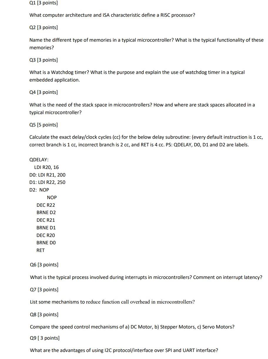 Solved Q1 [3 points] What computer architecture and ISA | Chegg.com