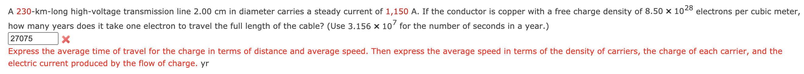 Solved 1028 A 230-km-long high-voltage transmission line | Chegg.com
