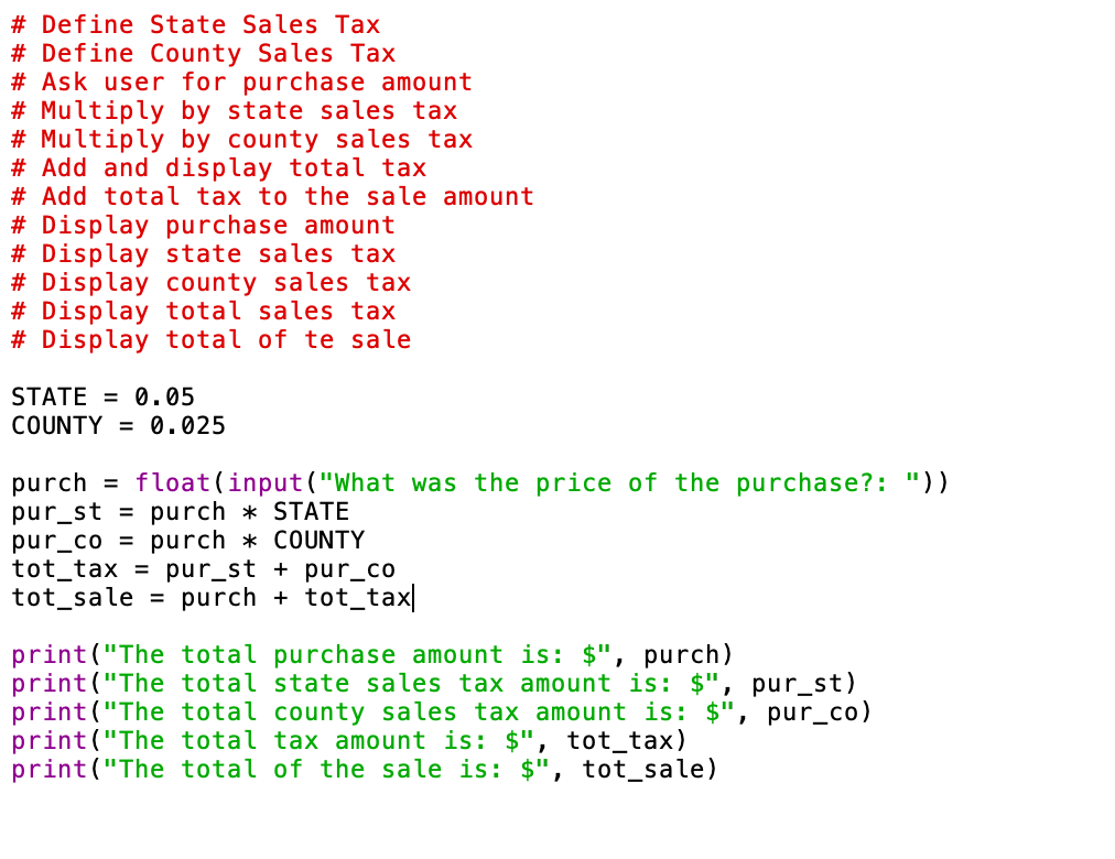 Solved # Define State Sales Tax # Define County Sales Tax # | Chegg.com