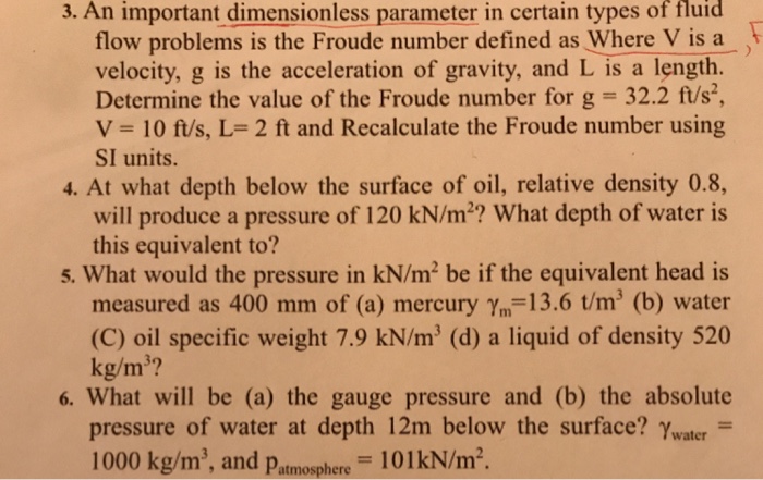 Solved 3. An important dimensionless parameter in certain | Chegg.com