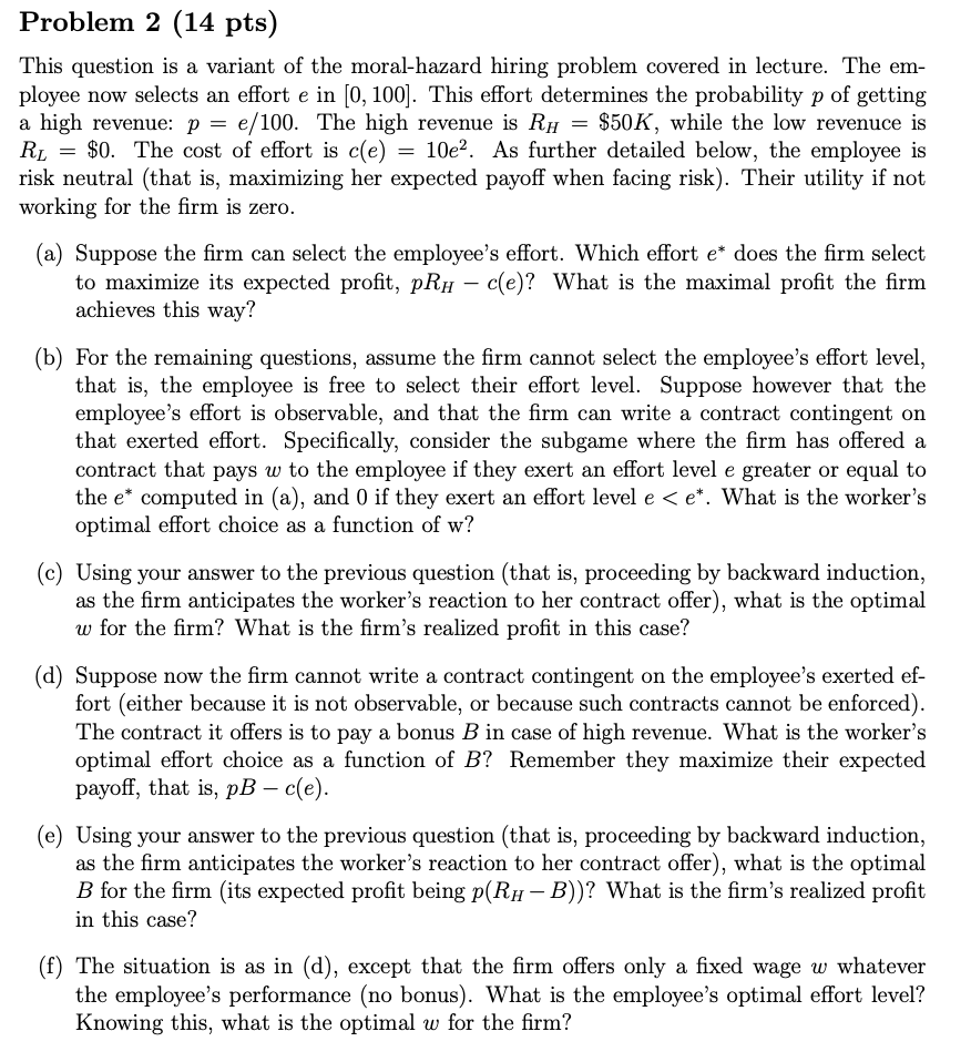 Solved Problem 2 (14 ﻿pts)This question is a variant of the | Chegg.com