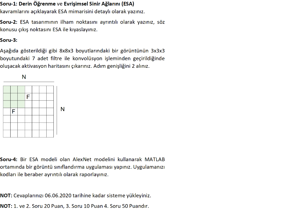 Soru-1: Derin Öğrenme ve Evrişimsel Sinir Ağlarını | Chegg.com