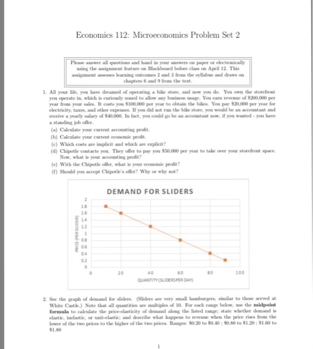 Solved Economics 112: Microeconomics Problem Set 2 Please | Chegg.com