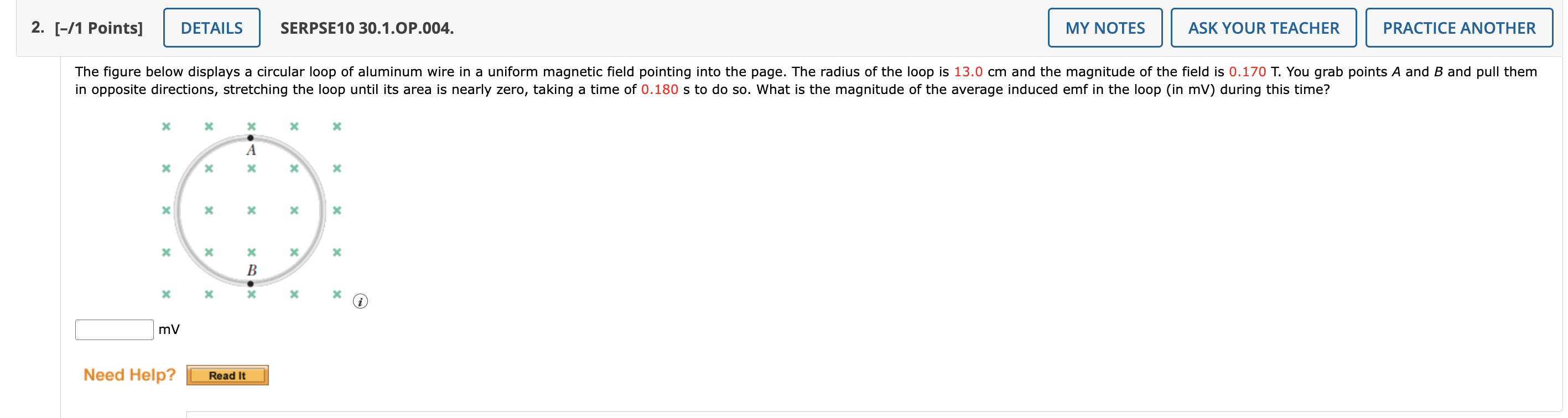 Solved 2. [-/1 Points] DETAILS SERPSE10 30.1.OP.004. MY | Chegg.com
