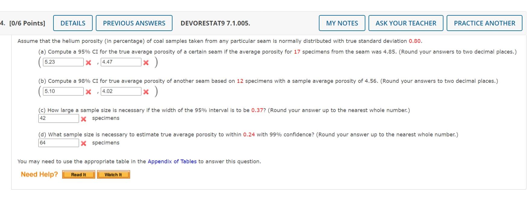 Solved 4. [0/6 Points] DETAILS PREVIOUS ANSWERS DEVORESTAT9 | Chegg.com