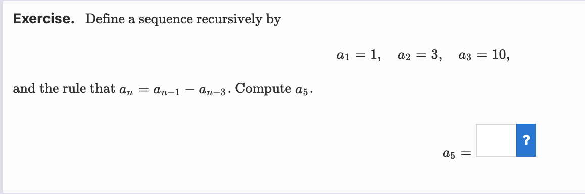 Solved Exercise Define A Sequence Recursively By Ai 1 A2 