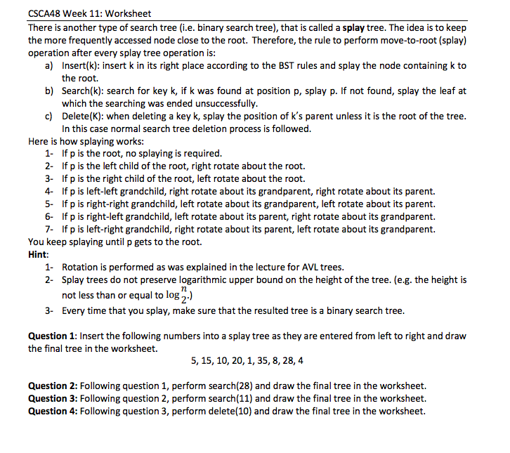 Solved CSCA48 Week 11: Worksheet There is another type of | Chegg.com
